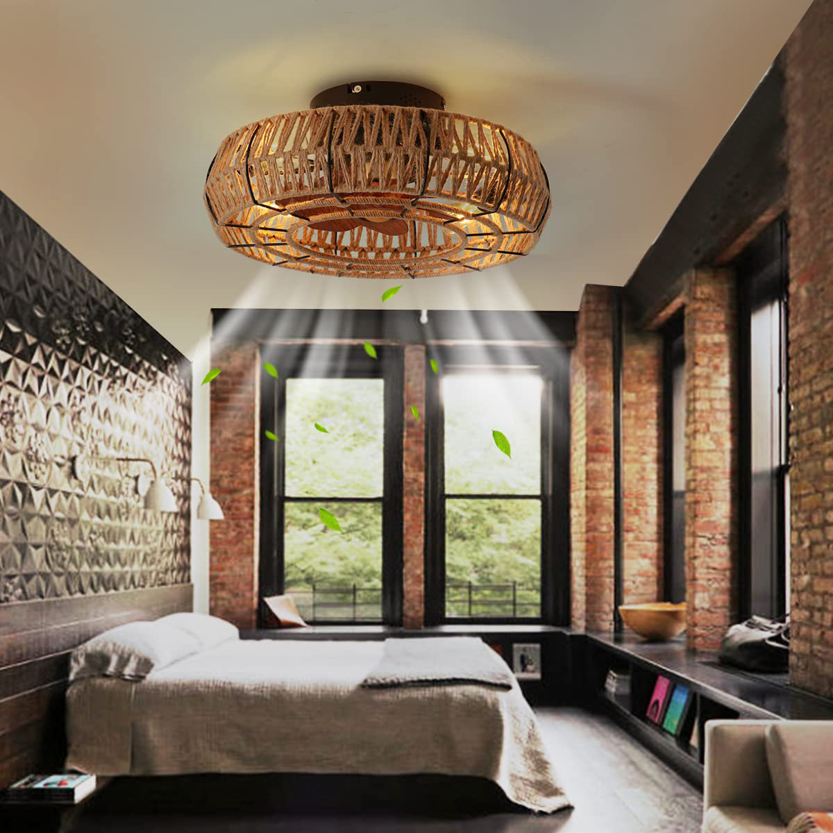 Bayou Breeze Aldeen 7 - Blade LED Smart Flush Mount Ceiling Fan with ...