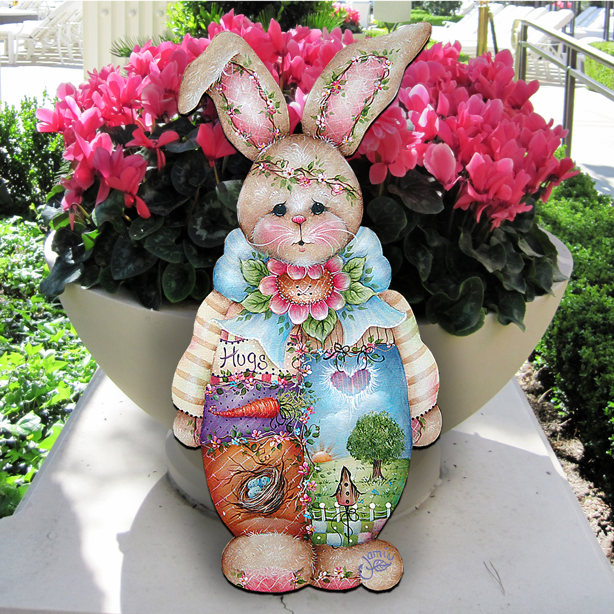 The Holiday Aisle® Spring Wreath Bella Bunny Wooden Door Hanger | Wayfair