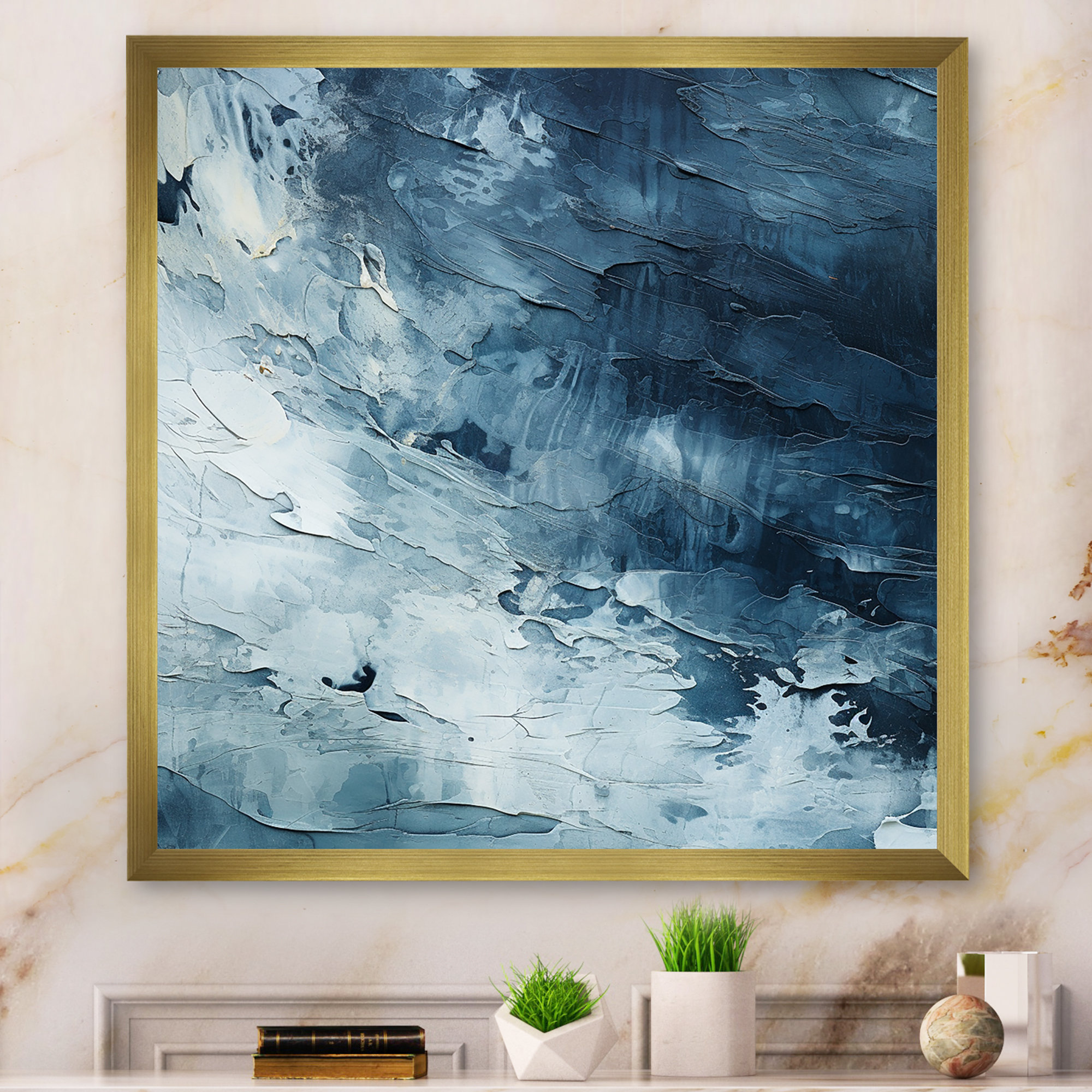 Design Art White And Blue Abstract Element Fight II - Abstract Shapes ...