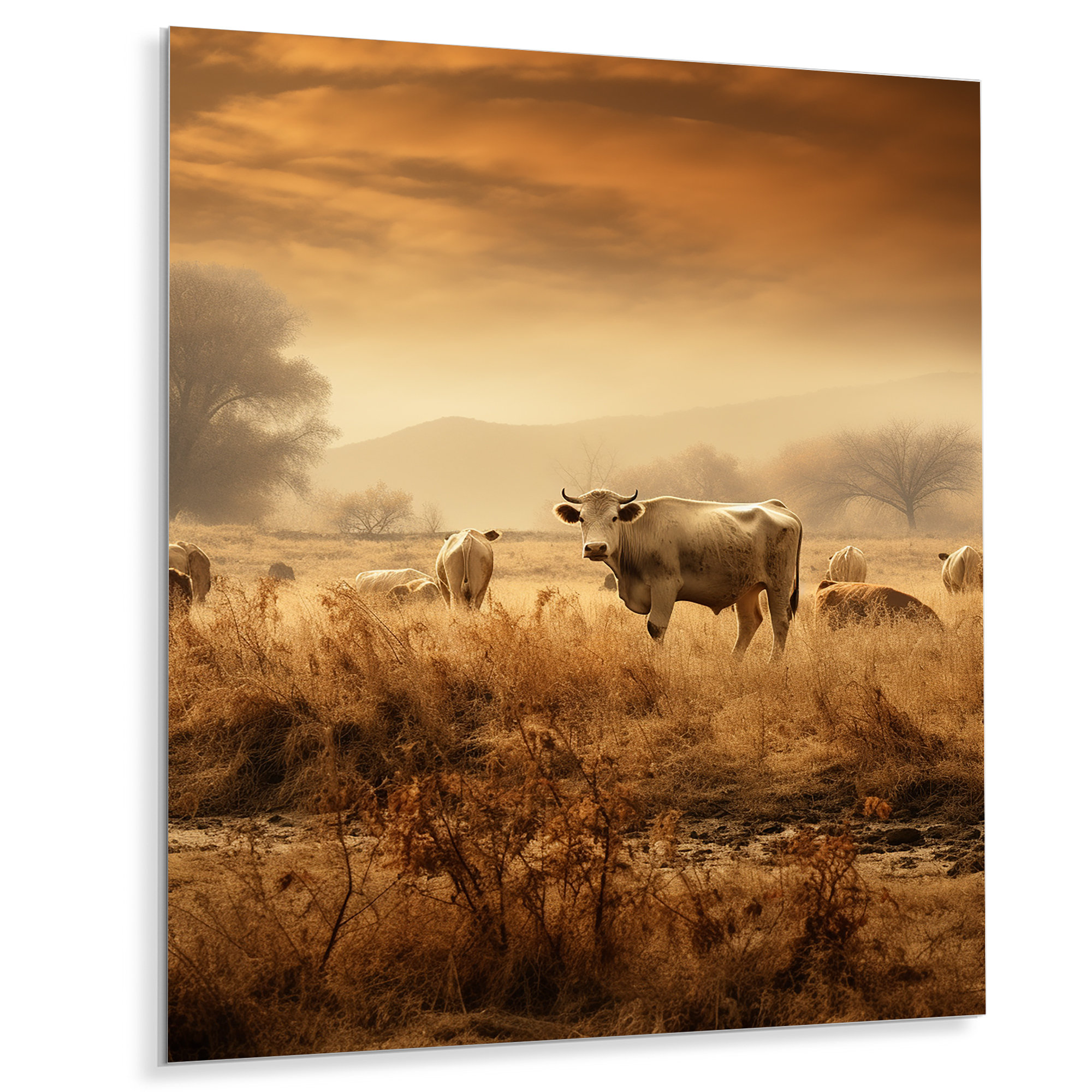 Gracie Oaks Cattle Pastoral Serenity III - Cattle Metal Wall Decor ...