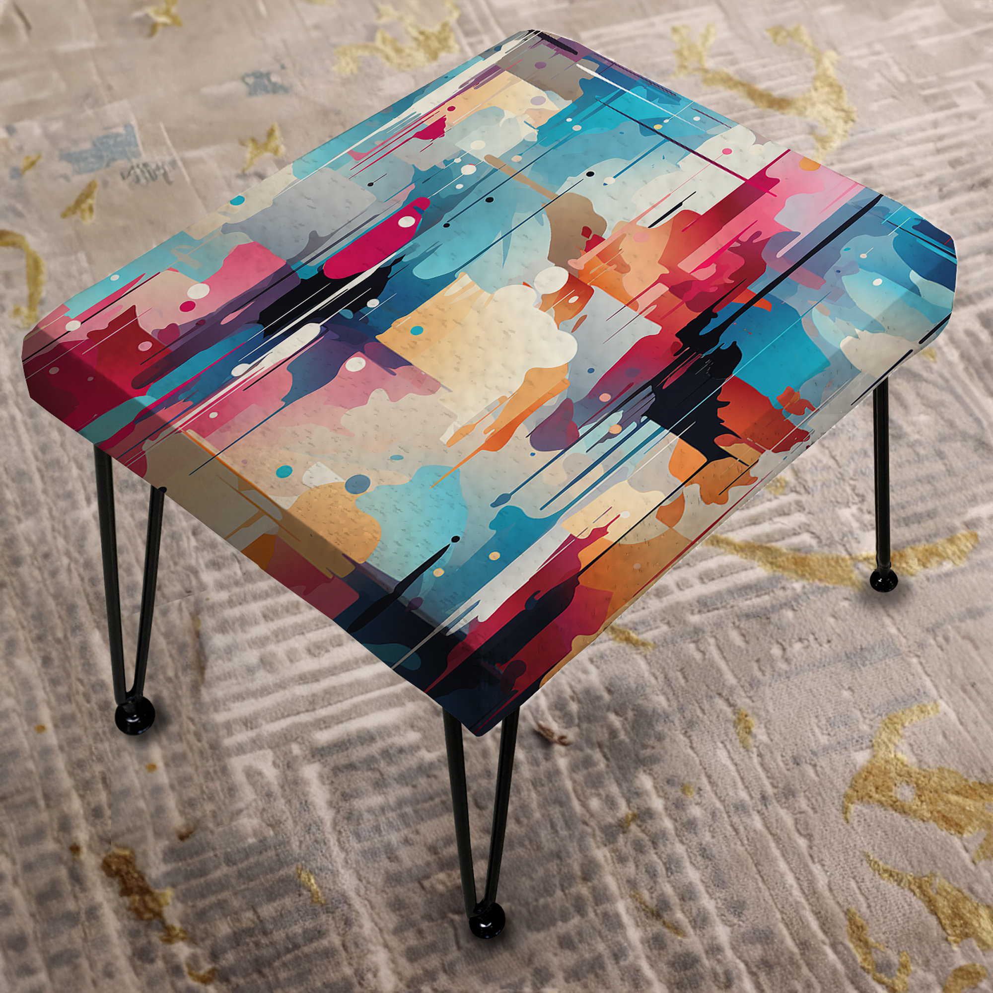 Design Art Urban Reflections - Abstract Rectangle Ottoman | Wayfair
