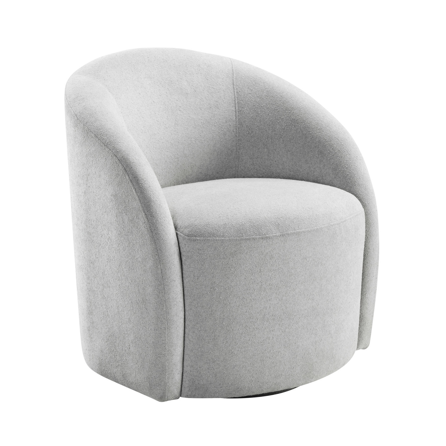 Hokku Designs Boucle Swivel Armchair, Plywood & Solid Wood, Mechanism ...