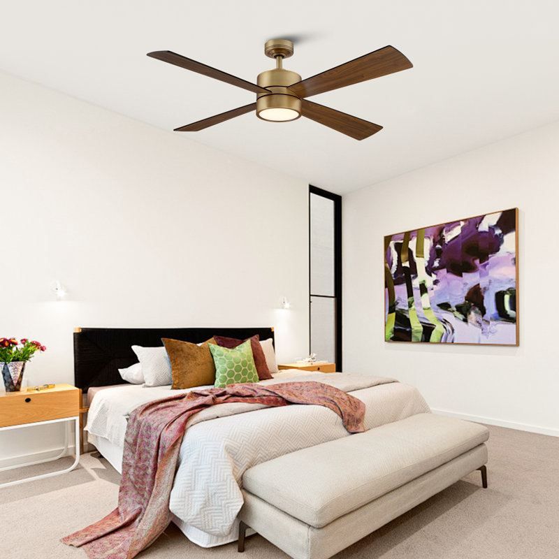 Wade Logan® 52" 4 - Blade Ceiling Fan With LED Lights And Remote ...