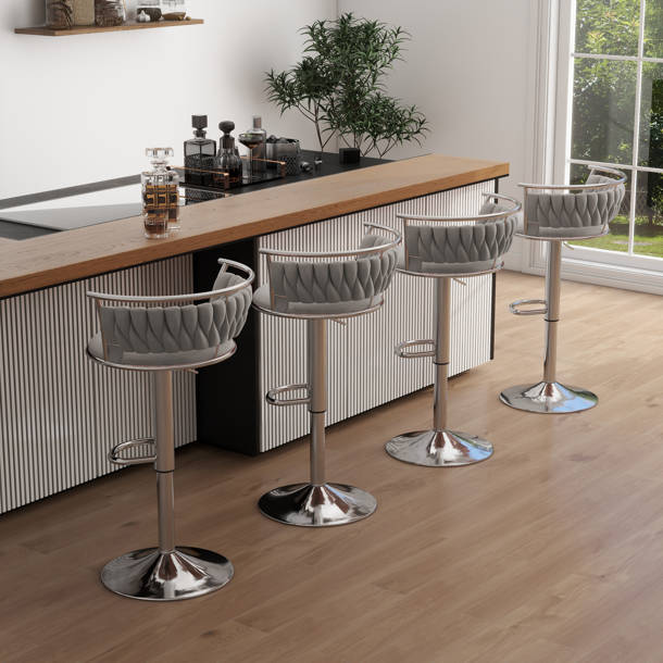House of Hampton® Demeree Swivel Upholstered Adjustable Height Counter ...