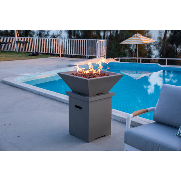 AMS Fireplace Rockland 27" Square Fire Bowl with Pedestal Base ...