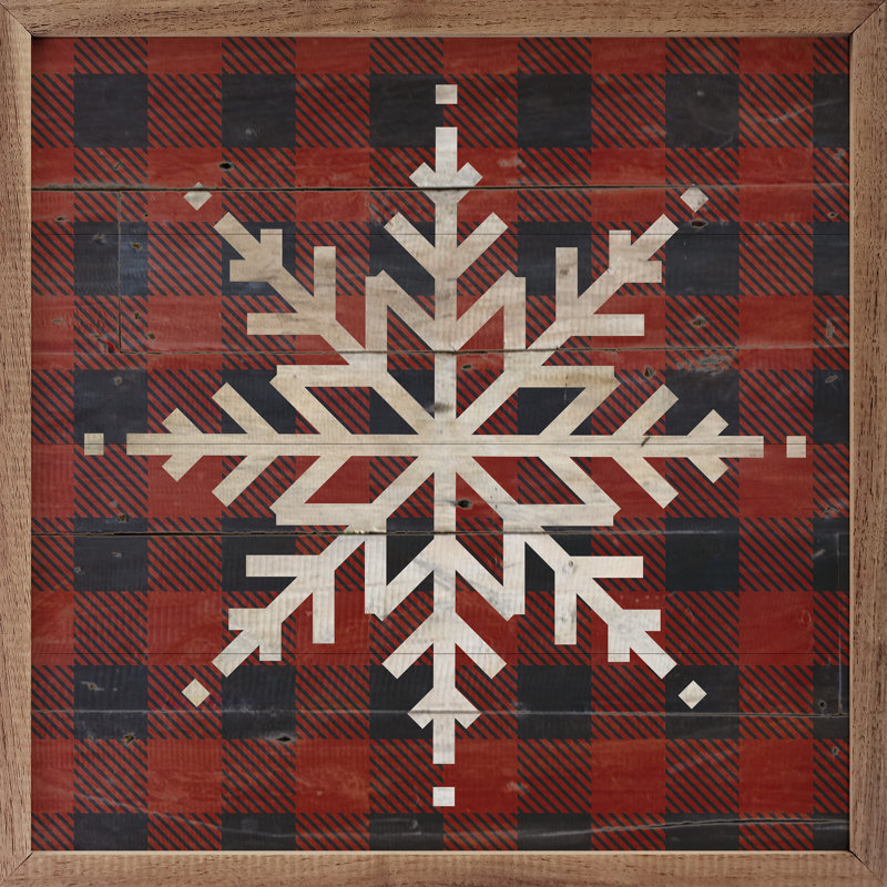 The Holiday Aisle® Snowflake Red Plaid | Wayfair