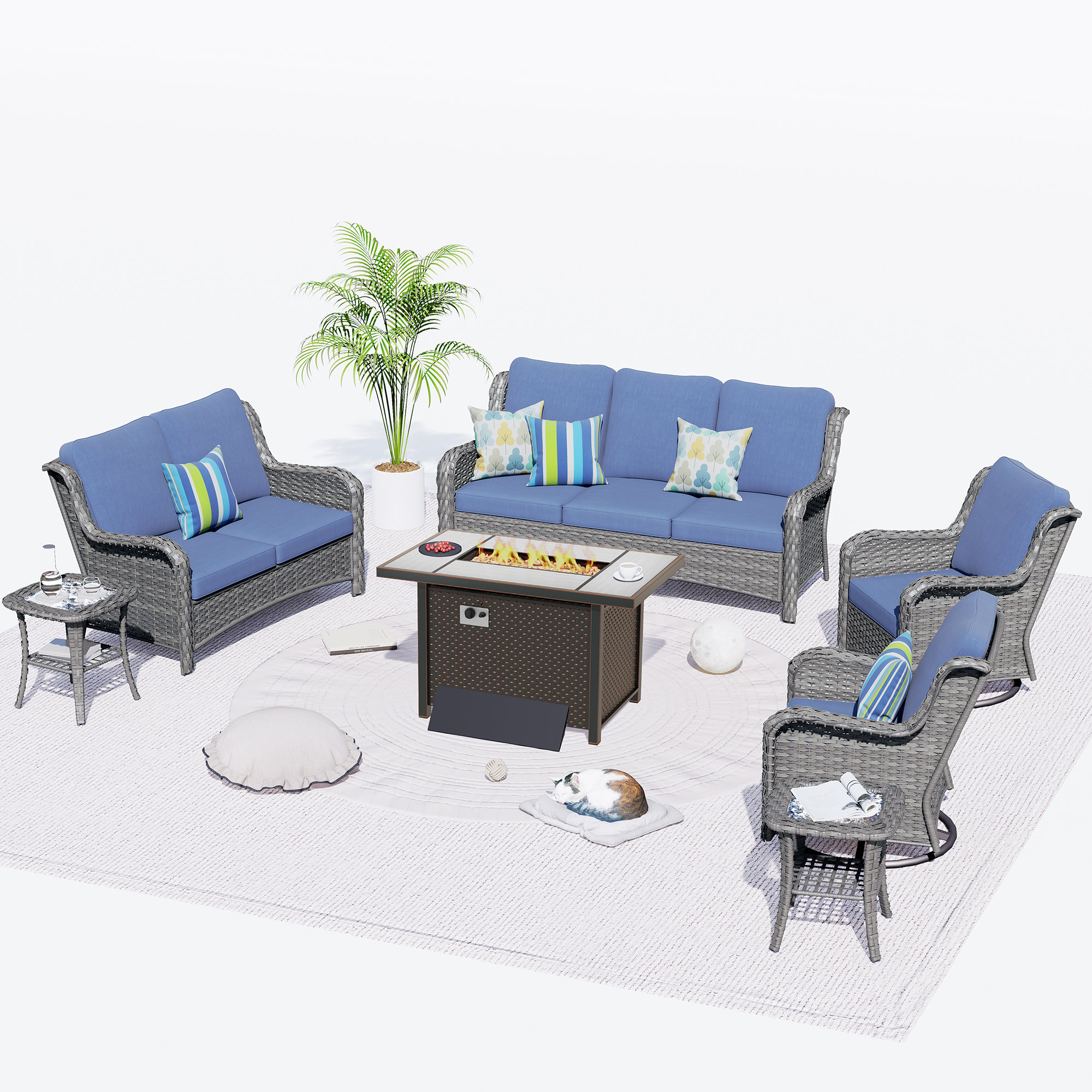 XIZZI 7 - Person Outdoor Seating Group with Cushions | Wayfair