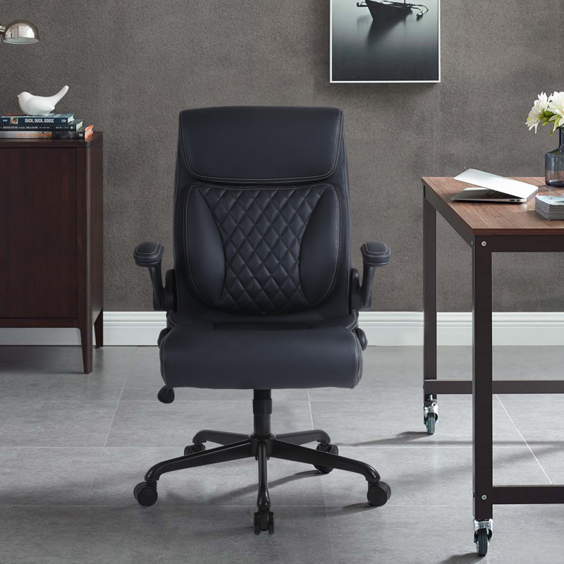 Inbox Zero Kustaa Faux Leather Ergonomic Design Office Task Chair Desk ...