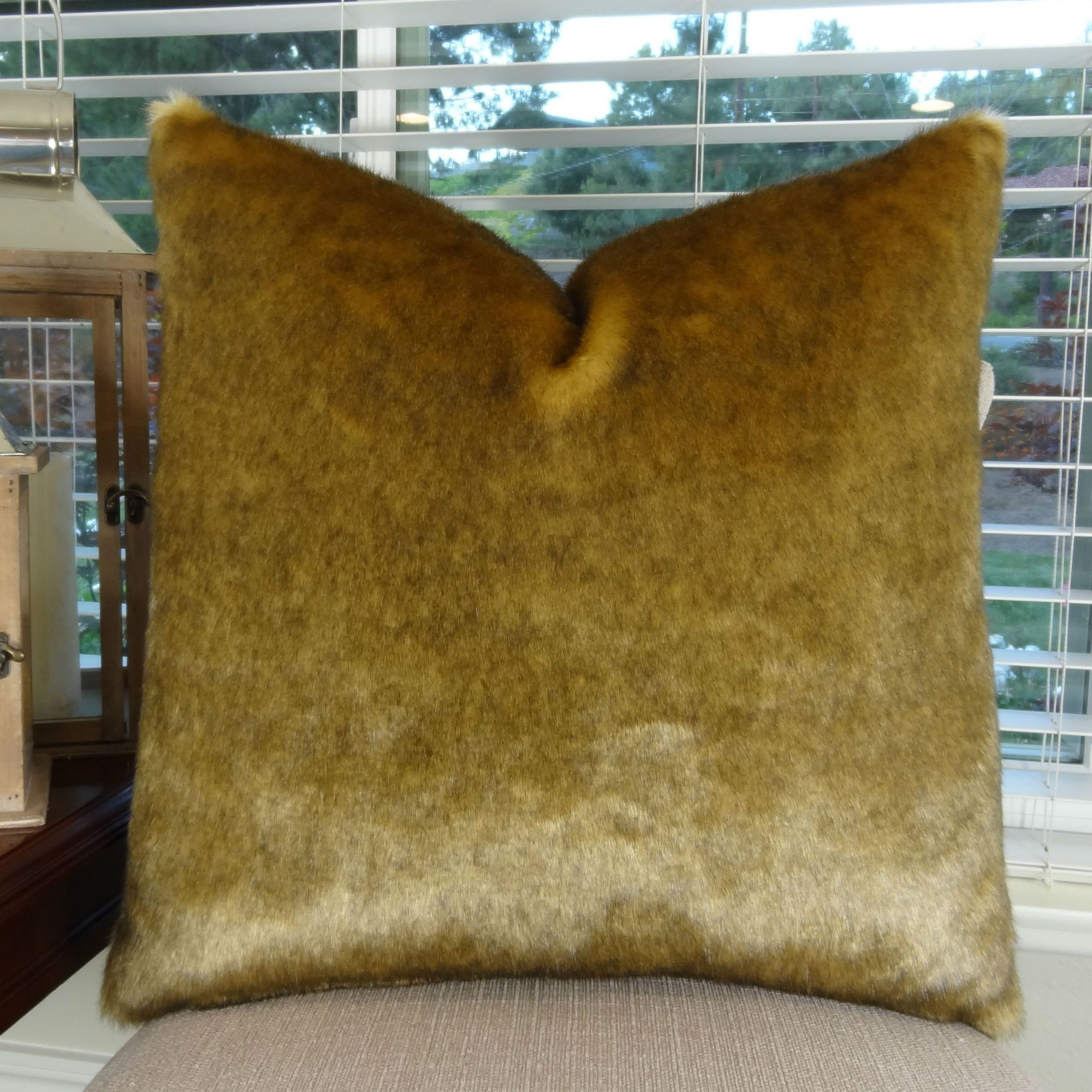 Thomas Collection Luxury Sable Mink Faux Fur Throw Pillow | Wayfair
