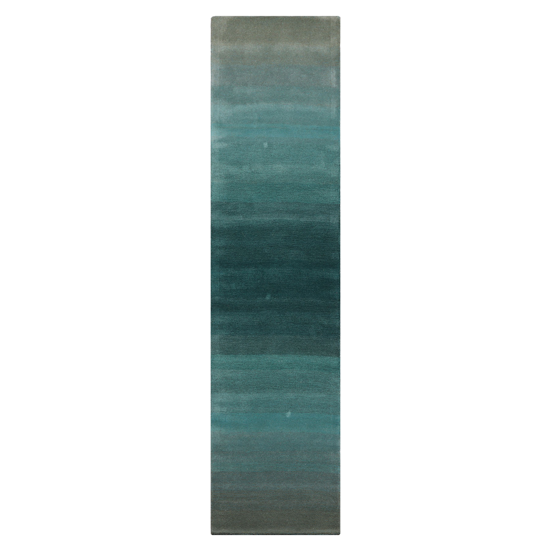 Hokku Designs LoomBloom Teal Designer Ombre Wool Rug with Smooth ...