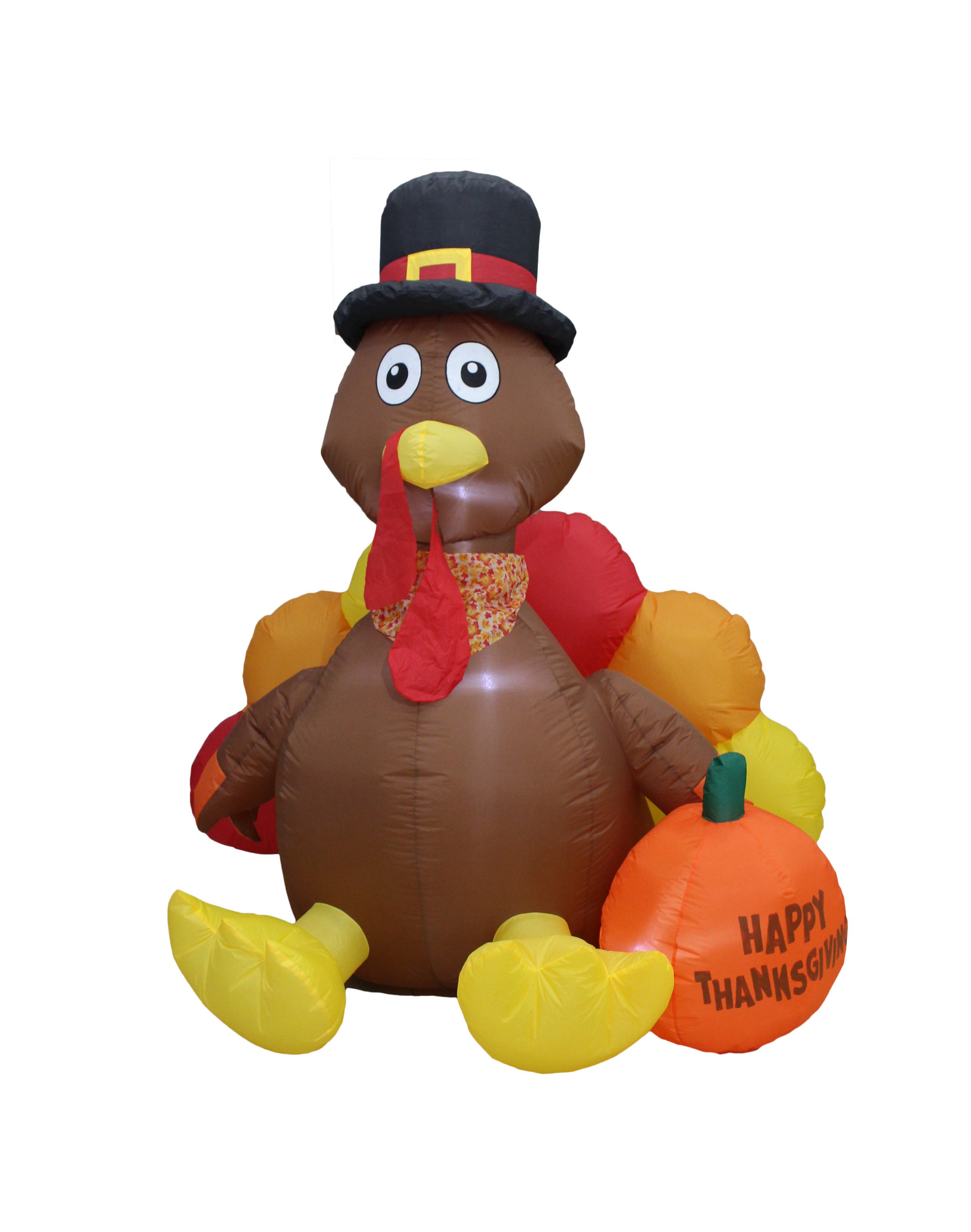 The Holiday Aisle® 6 Foot Tall Lighted Happy Thanksgiving Inflatable ...
