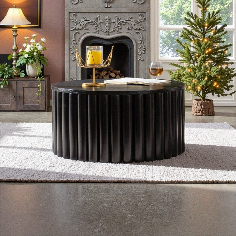 Latitude Run® 27.56 Inch Lift-Top Round Wooden Coffee Table With ...