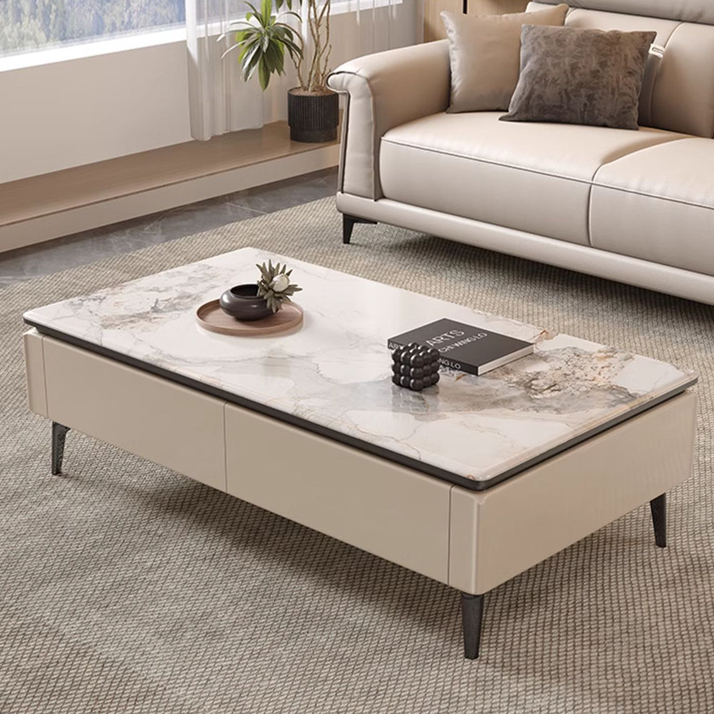AWORET Modern light luxury rock panel coffee table - Wayfair Canada