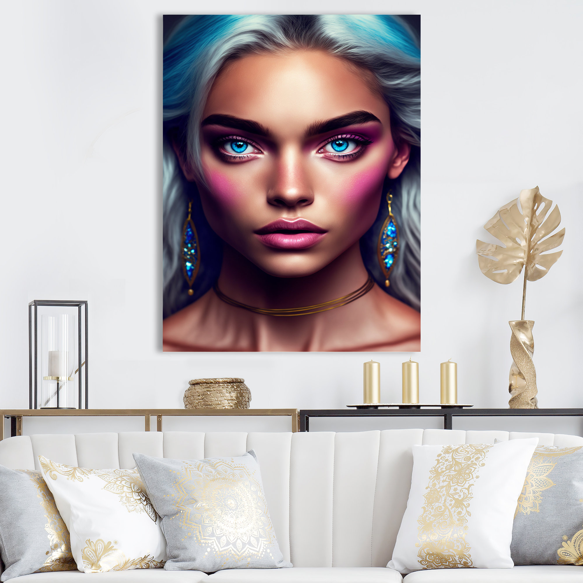 Mercer41 Dyrell Bohemian Woman With Blue Eyes III On Canvas Print ...