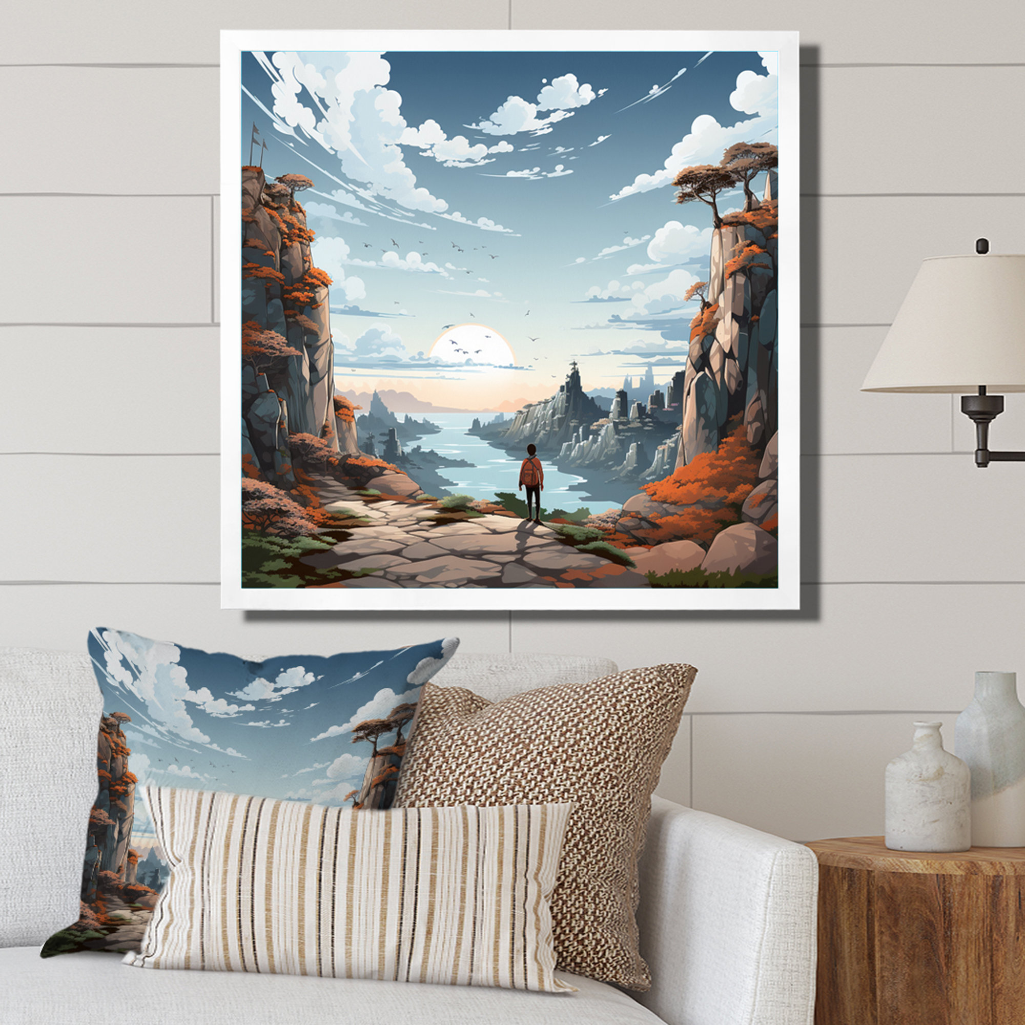 Red Barrel Studio® Beige Cliff Jagged Solitude - Print | Wayfair