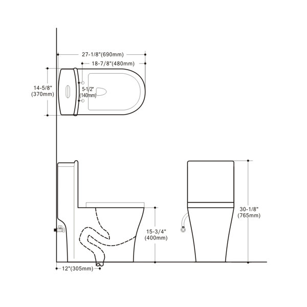 Jade Bath Isabelle Dual-Flush Elongated One-Piece Toilet (Seat Included ...