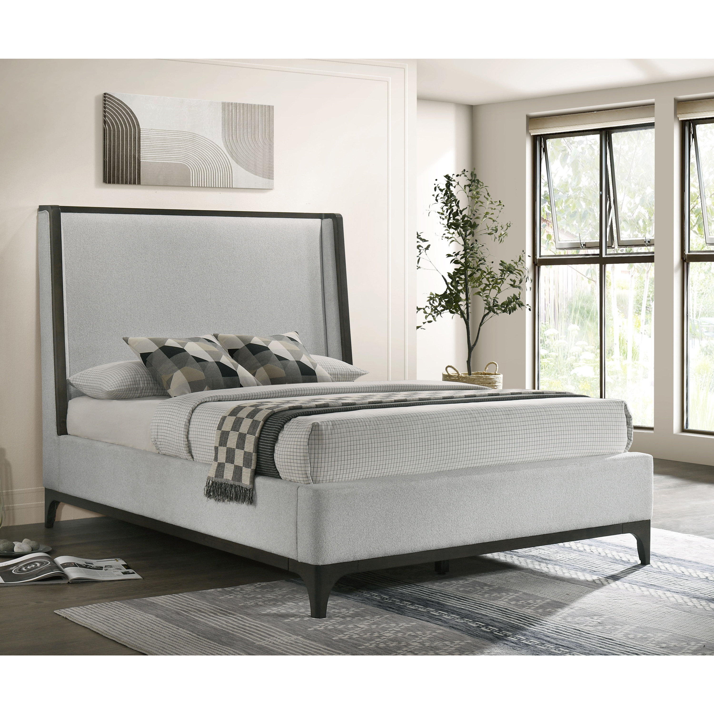 Corrigan Studio® Kloss Upholstered Wingback Platform Bed | Wayfair