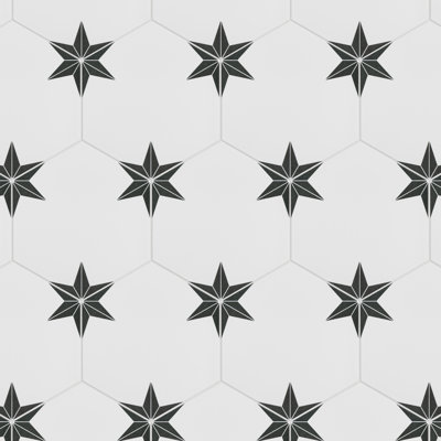 Merola Tile Stella Hex 9" x 10" Porcelain Patterned Wall & Floor Tile ...