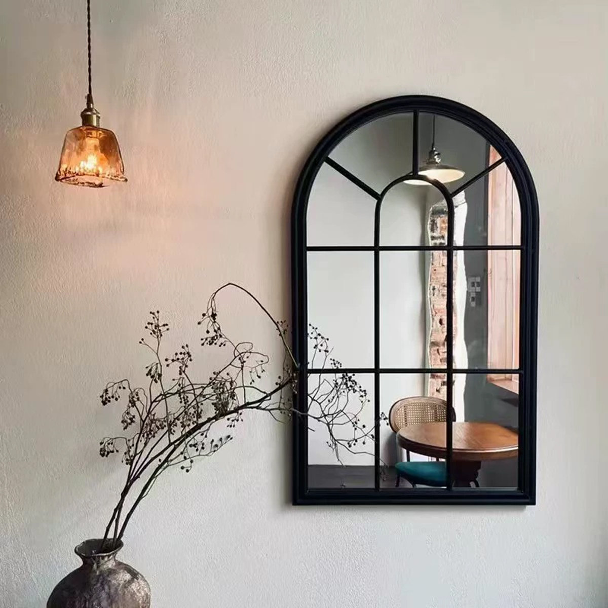 Wildon Home® Metal Art Fake Window Mirrors Wall Decor | Wayfair