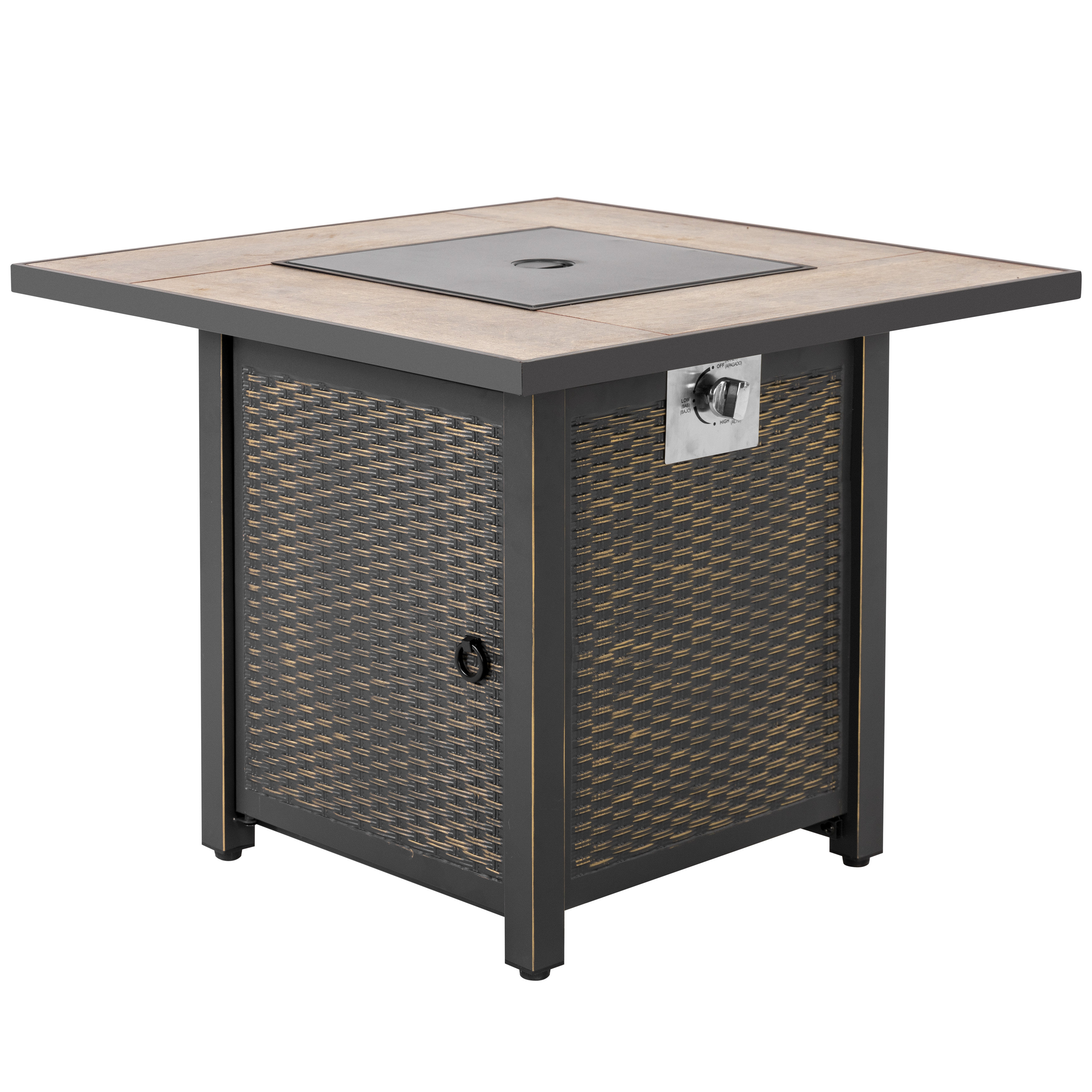 Latitude Run® 30'' Outdoor Patio Fire Pit 50,000 Btu Propane Gas Fire ...