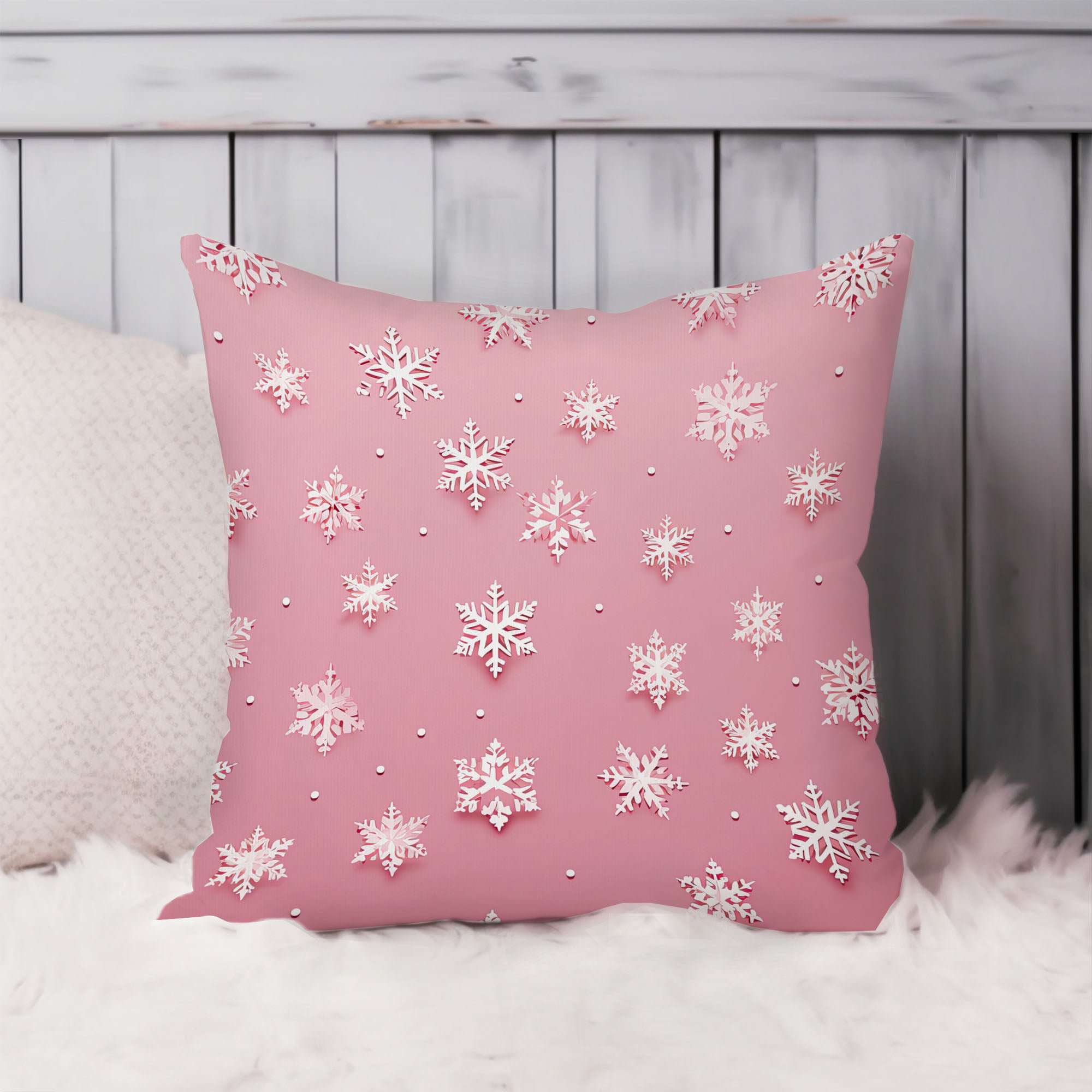Ethan Taylor Pink Snowflakes Snow Modern | Wayfair