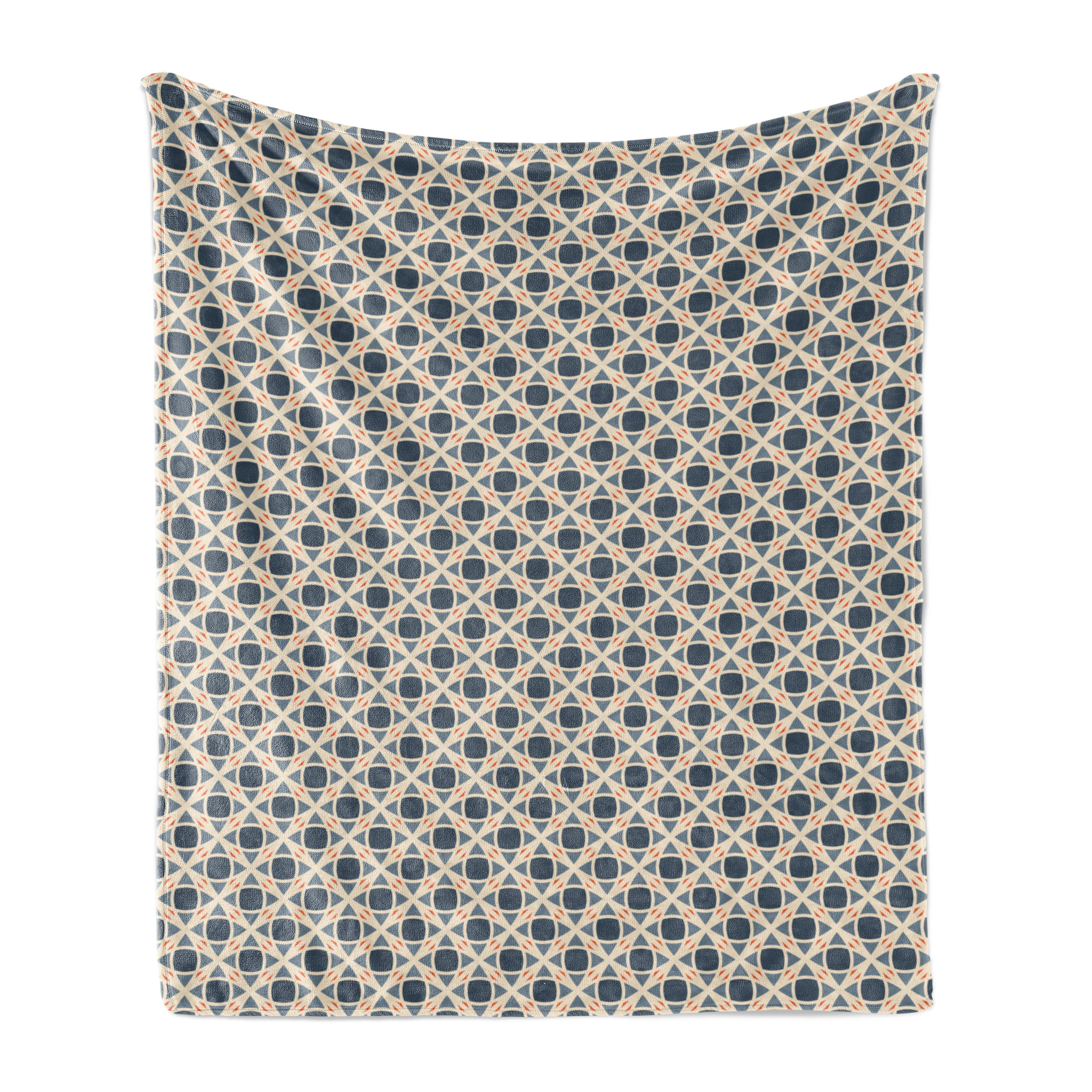 Ambesonne Abstract Fleece Throw Blanket Drawing Funky Shapes Slate Blue ...