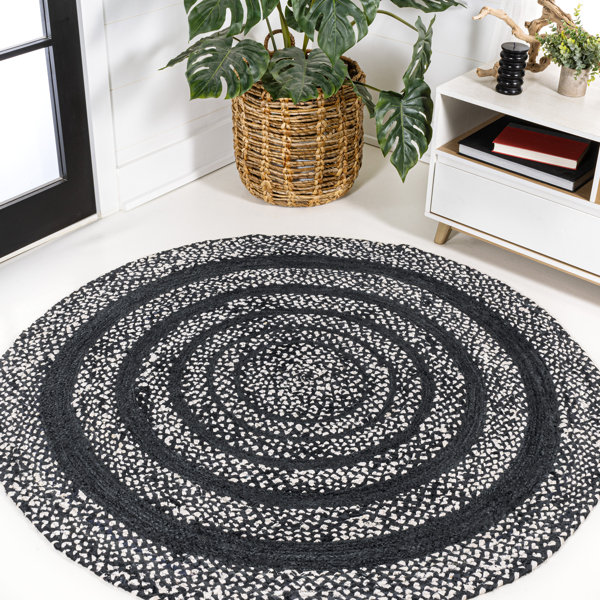 Bungalow Rose Round Maecyn Abstract Machine Woven Jute/Sisal Area Rug ...