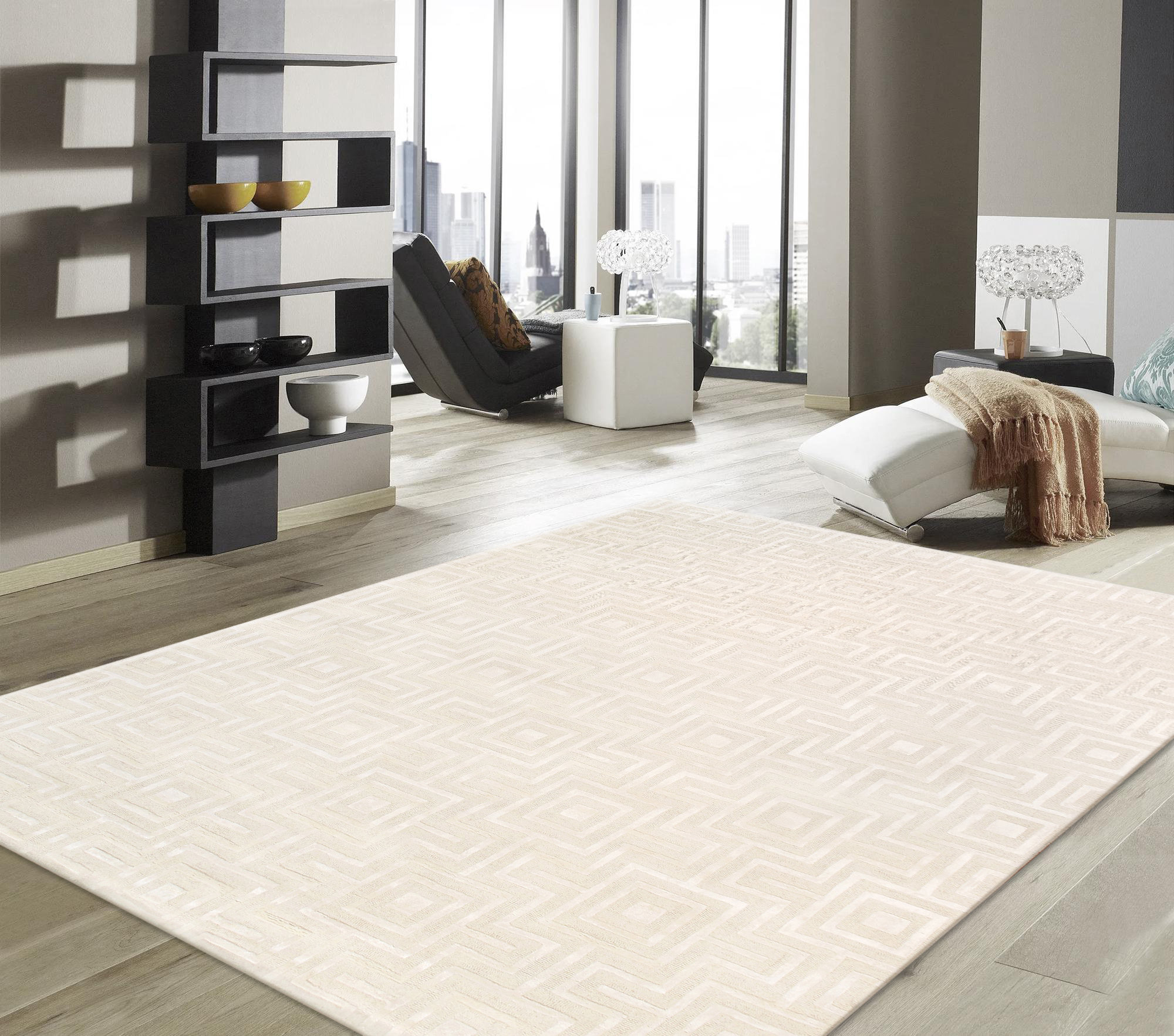 Pasargad Edgy Hand-Tufted Ivory Area Rug | Wayfair