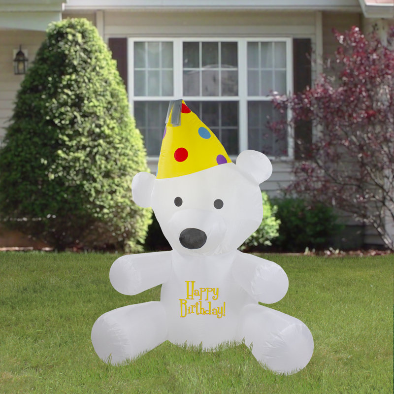 Northlight Seasonal Happy Birthday Bear Inflatable | Wayfair