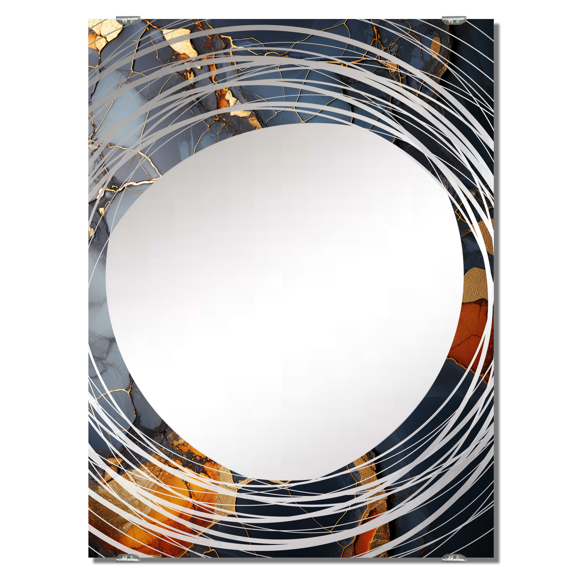 East Urban Home Abstract Marble Granite IV - Marble Wall Mirror ...