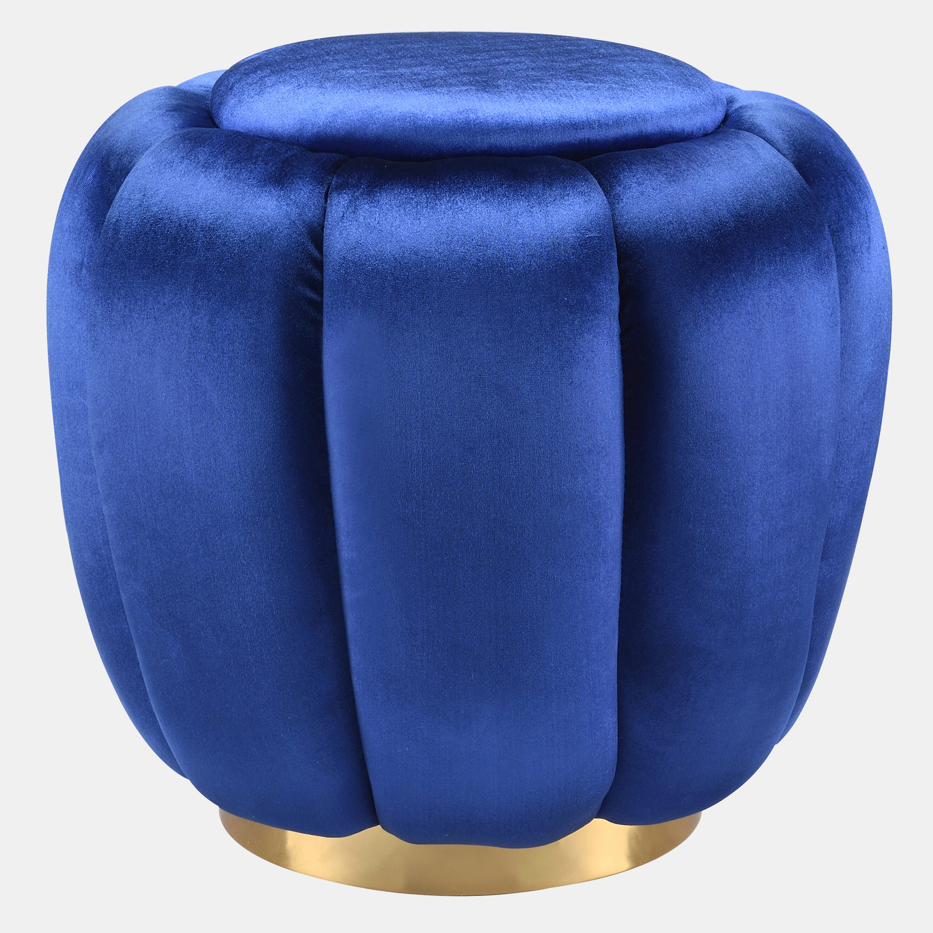 Mercer41 Aatos 19.5"Fabric Round Ottoman With a metal round base | Wayfair
