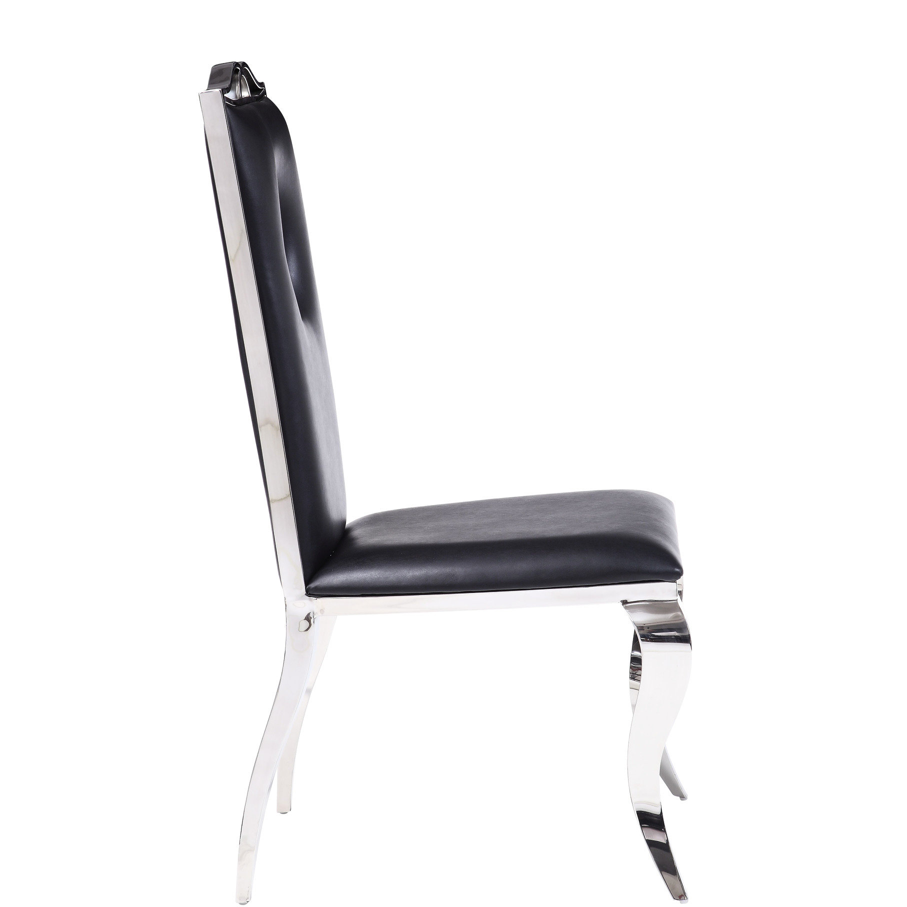 Red Barrel Studio® Black Synthetic Leather Armless High Side Chair Of 2 ...