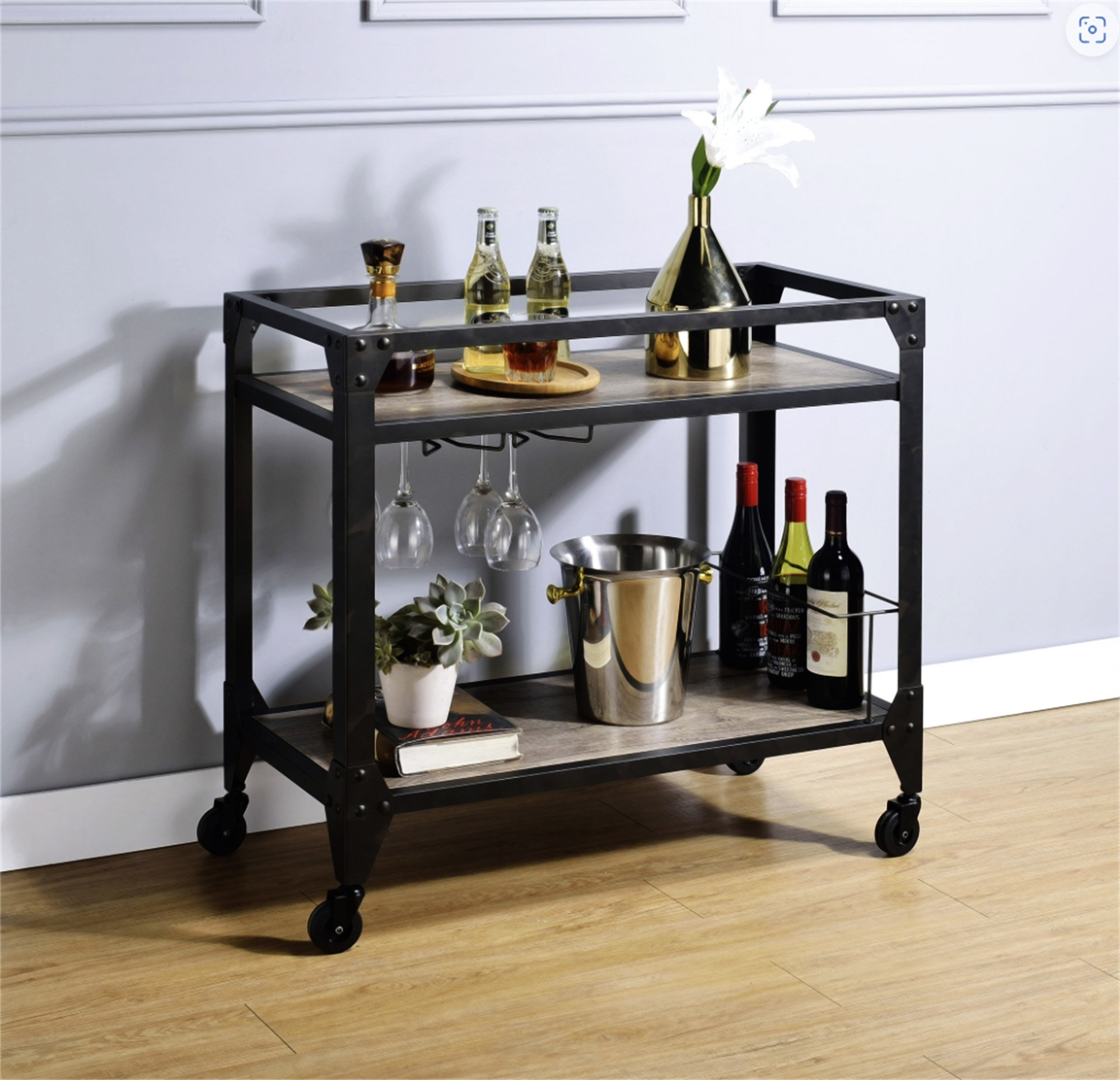 Trent Austin Design® Jorgensen Rustic Oak & Charcoal Finish Serving ...
