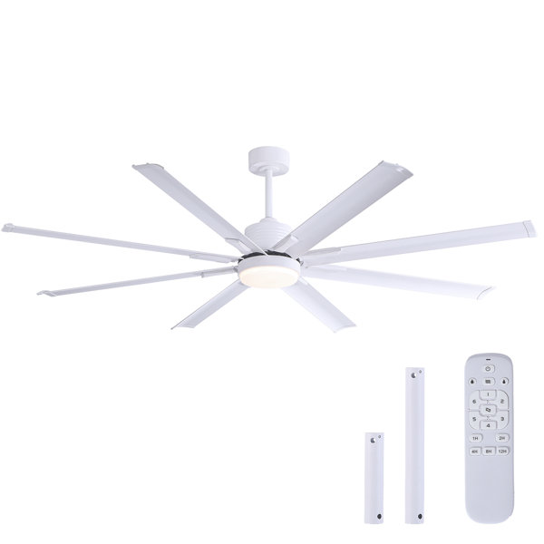 Ivy Bronx Lavan 72 Inch LED Morden White Ceiling Fan with Remote ...