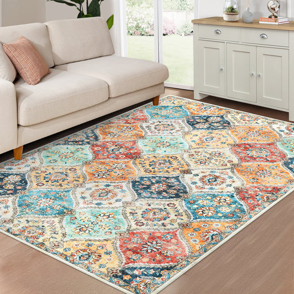 Bungalow Rose Siegulf Washable Moroccan Rug & Reviews | Wayfair