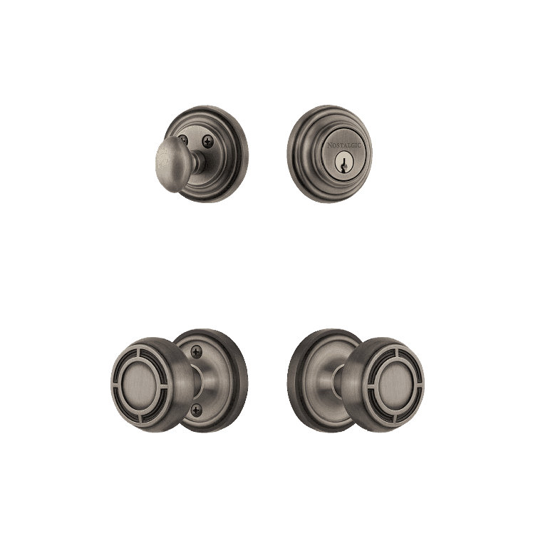 Nostalgic Warehouse Classic Rosette Entry Set With Mission Knob In -2 3 ...