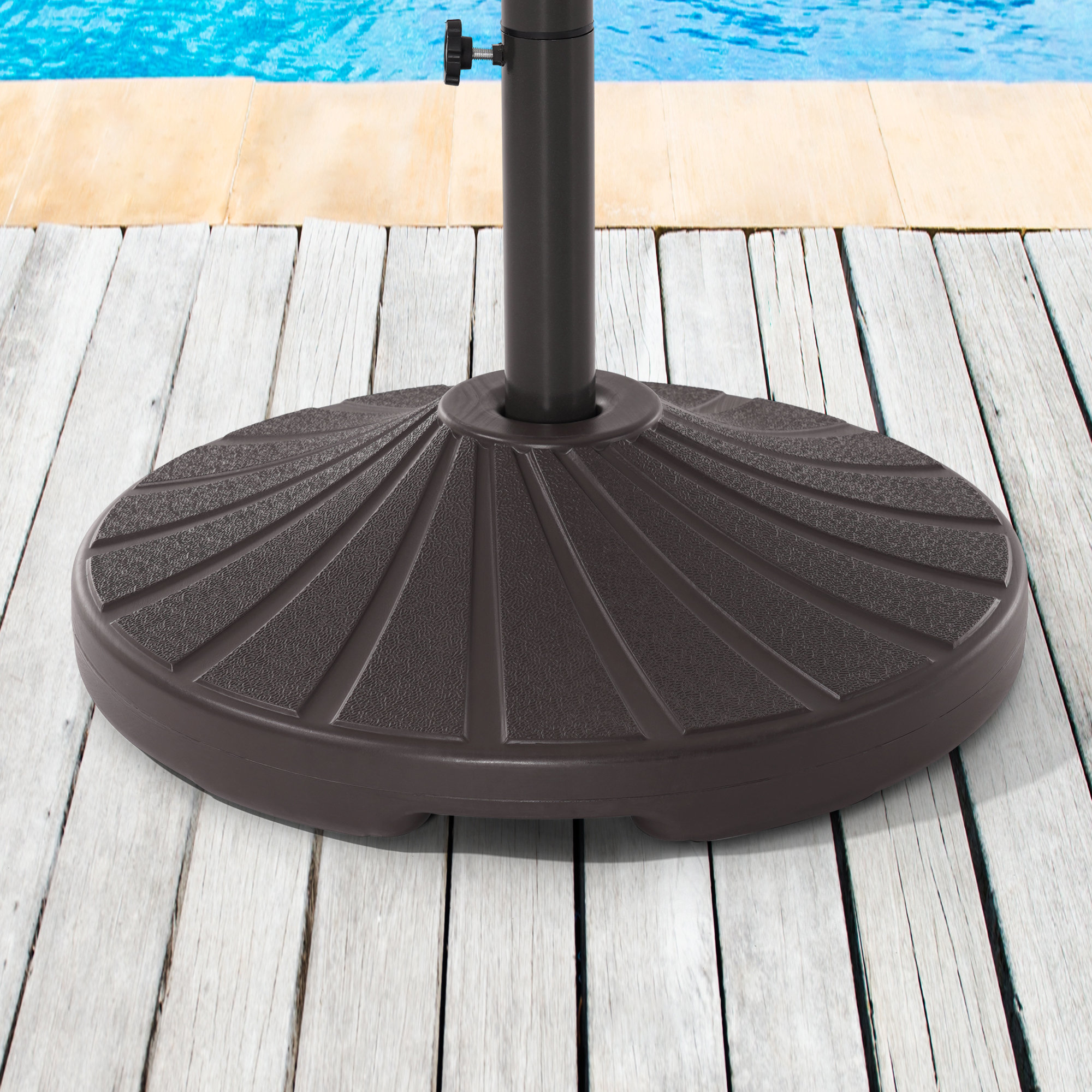 Canora Grey Gober Patio Umbrella Base Weighs 90LBs Filled With Sand or ...