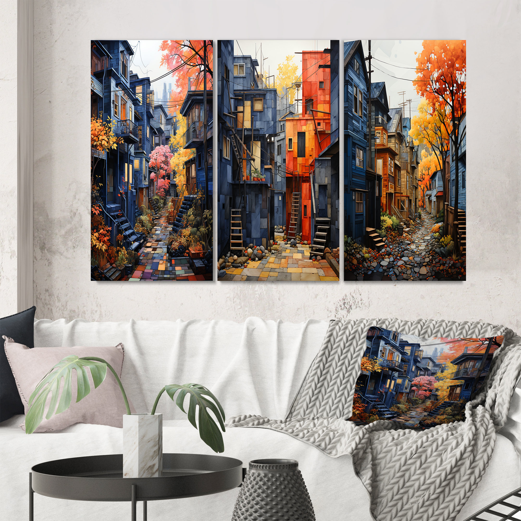 Winston Porter " Cityscape Alleyway Patchwork " 3 - Pieces on | Wayfair