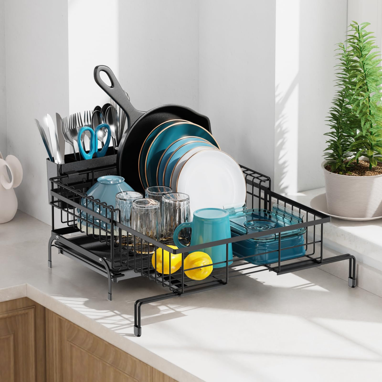 EDGAR'S FURNITURE MANUFACTURING INC Expandable Dish Drying Rack With ...