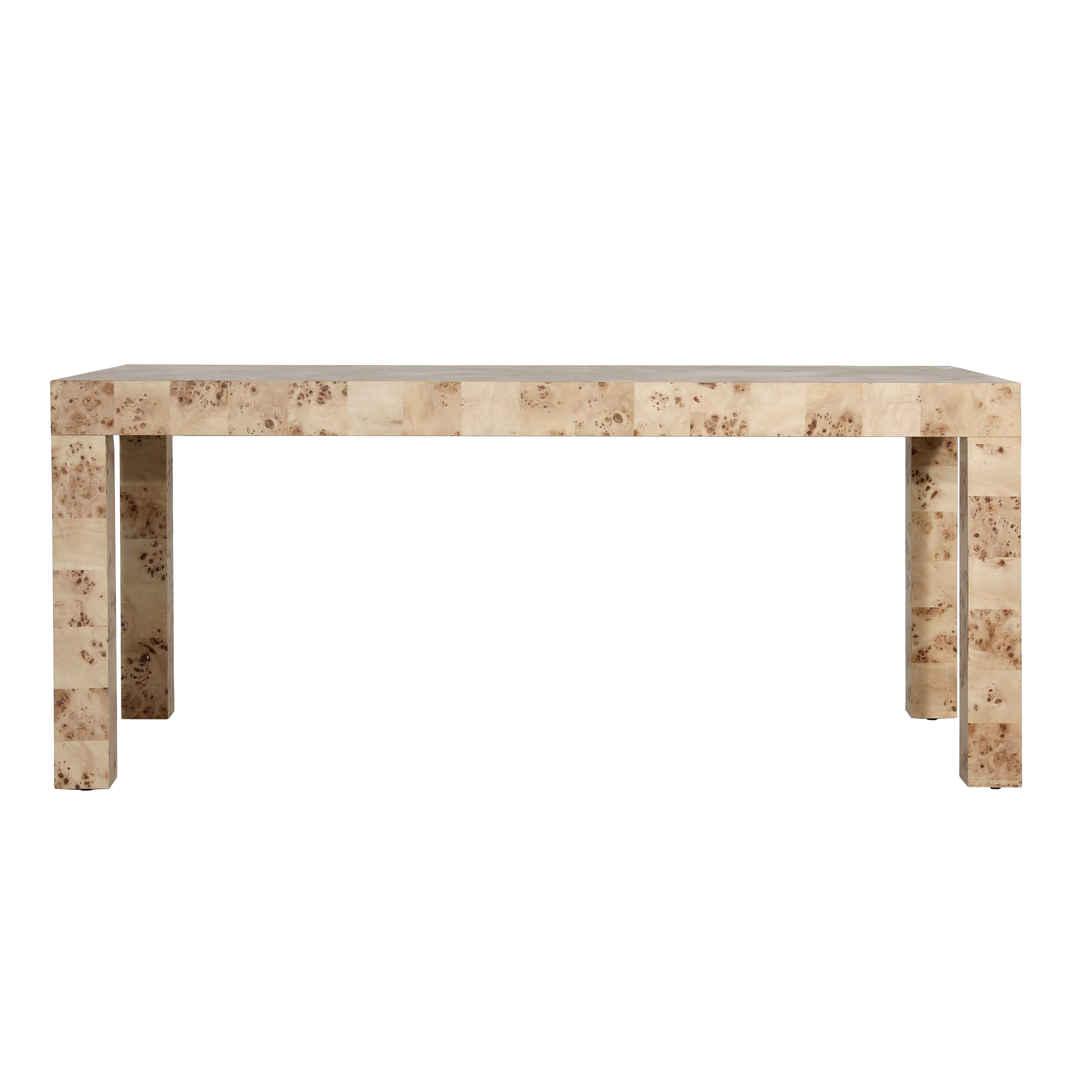 Dovetail Furniture Burrows 72" Wide Maple Burl Wood Veneer Dining Table ...