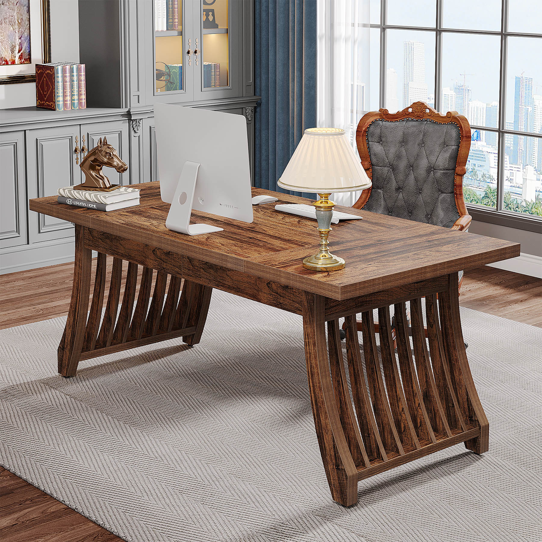Winston Porter Nikitta 62.2'' W Rectangle Executive Desk & Reviews ...