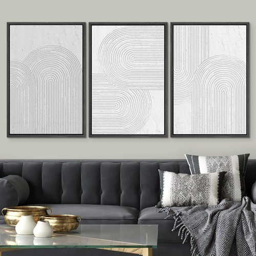 IDEA4WALL Geometric Line Mid Century Modern Boho Abstract Shape Neutral ...