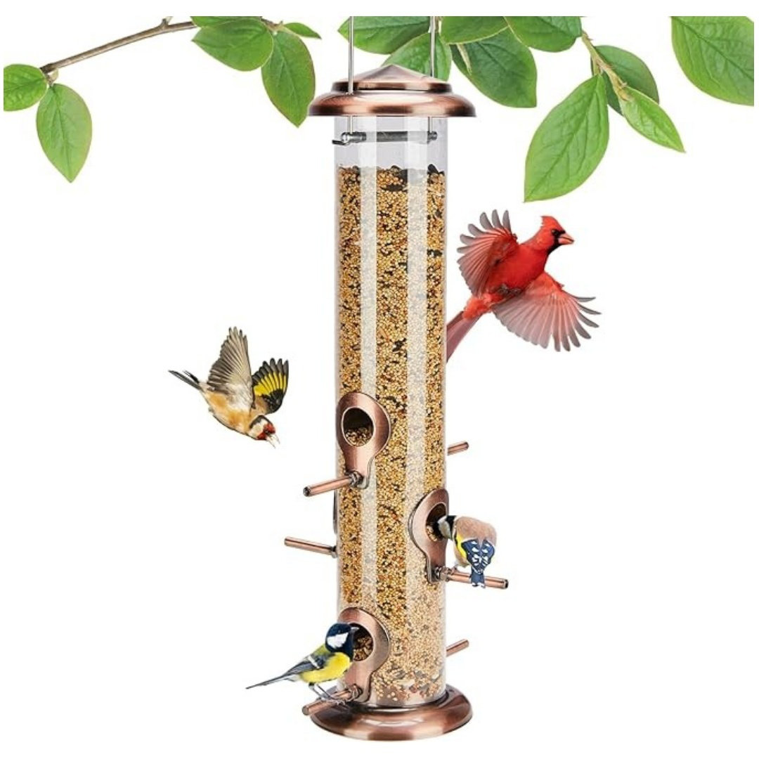 Home Moderne-N Metal Bird Feeders For Outdoors Hanging, Tube Bird ...