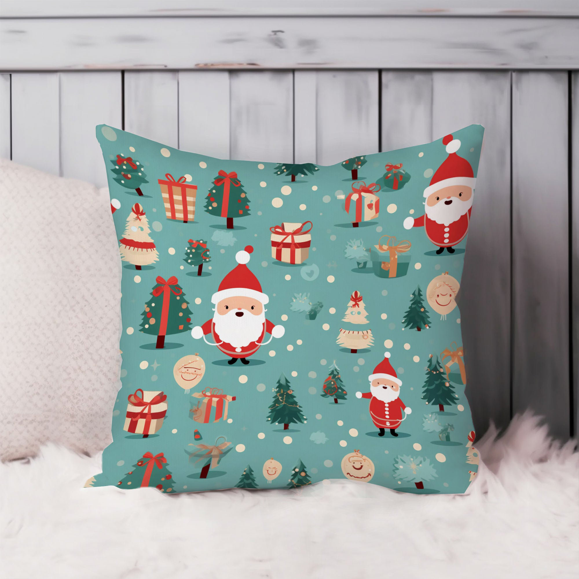 Ethan Taylor Holiday Christmas Tree Santa Claus Pattern II Modern | Wayfair