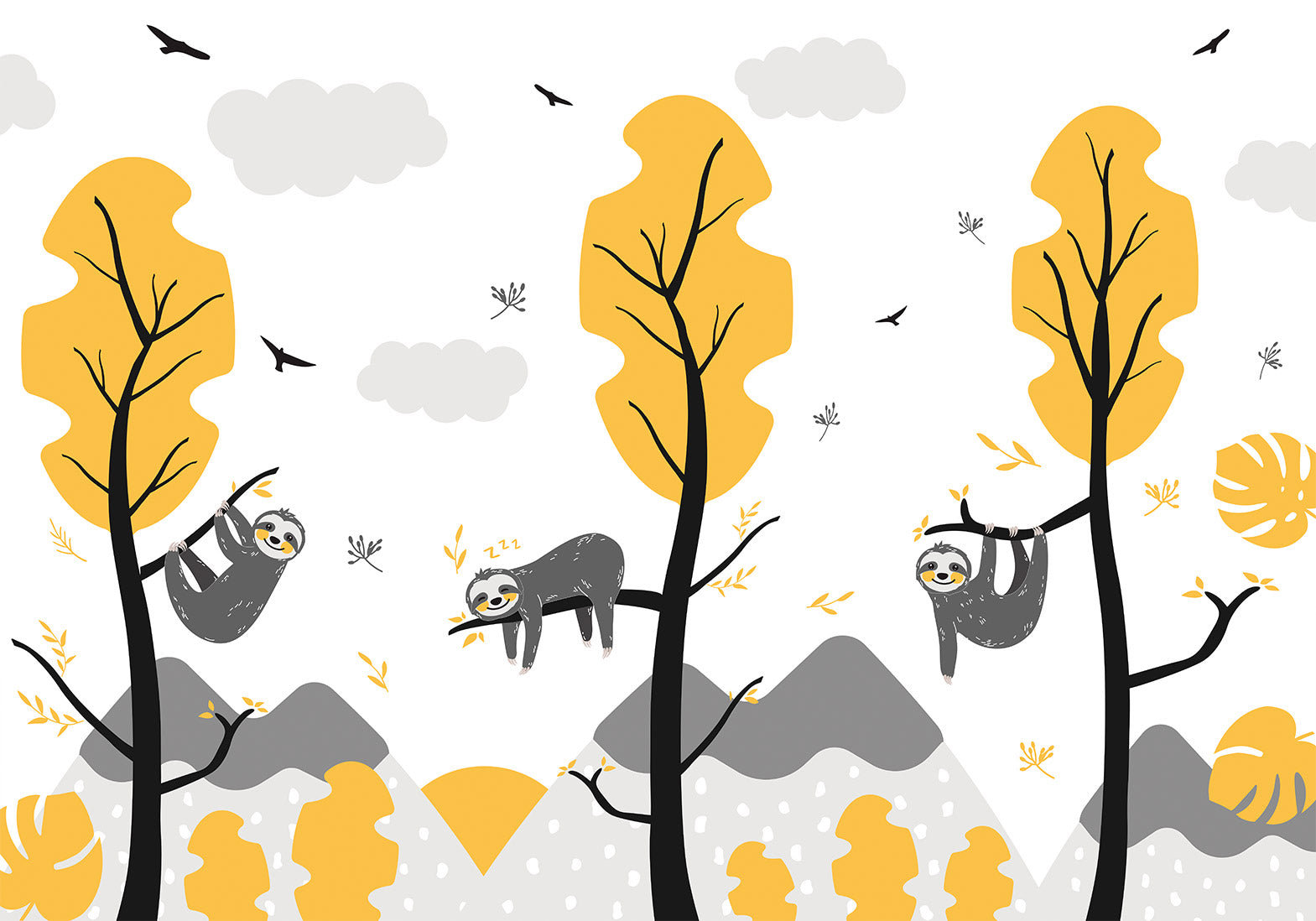 Zoomie Kids Kids Wallpaper Wall Mural - Cute Sloths - Wayfair Canada