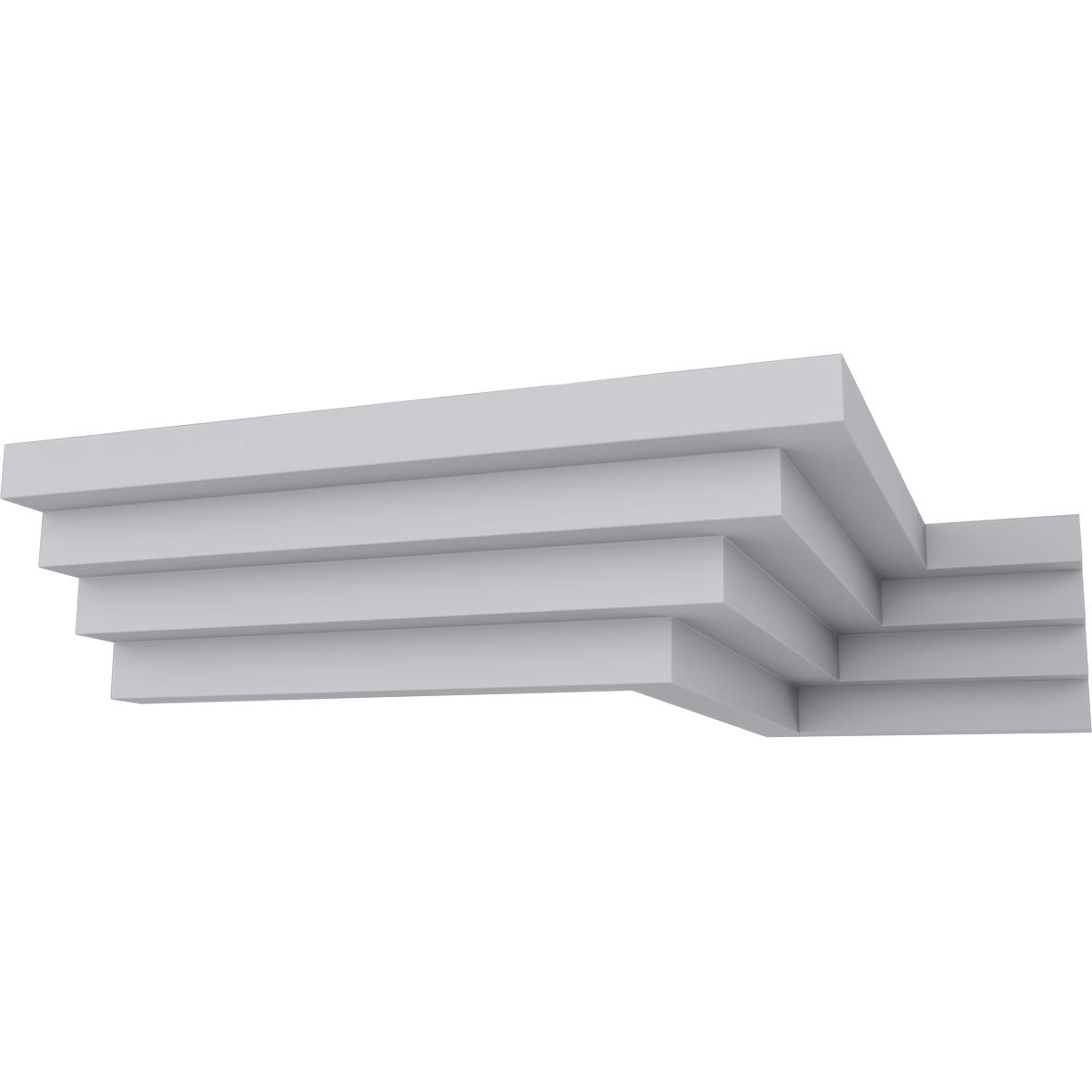 Ekena Millwork 7 5/8"H x 8 1/8"P x 11"F x 94 1/2"L, Eris Step Crown ...