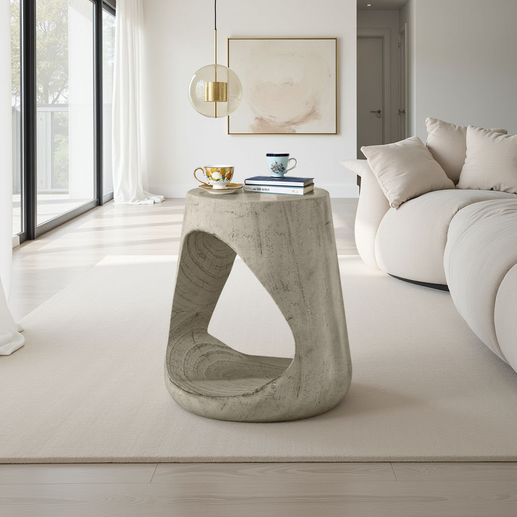 Millwood Pines 14.5" Hollow Side Table - Wood-Like MGO Table for Indoor ...