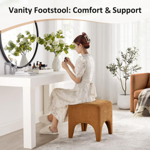 Mercer41 17" Boucle Modern Square Foot Stool Ottoman | Wayfair