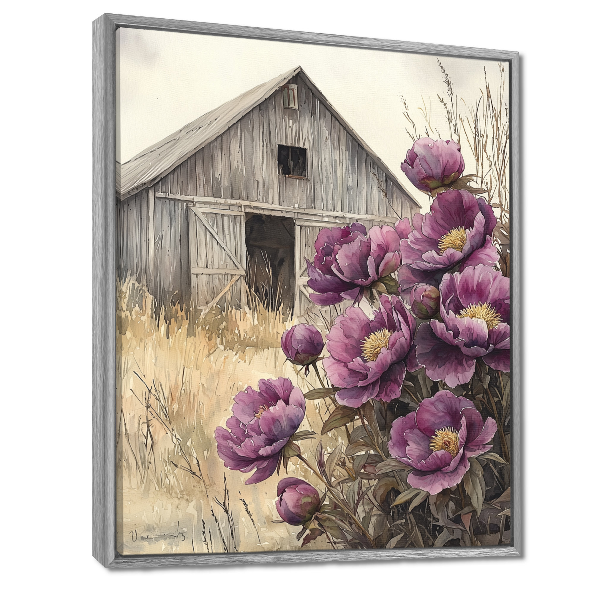 August Grove® Dorcelus Lavender Peonies By The Weathered Barn I ...