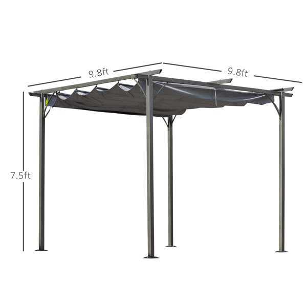 Arlmont & Co. Godwin Metal Pergola with Canopy & Reviews | Wayfair